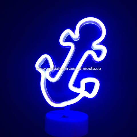 China Led Brightness Flash Battery Placement Neon Light With Holder ...