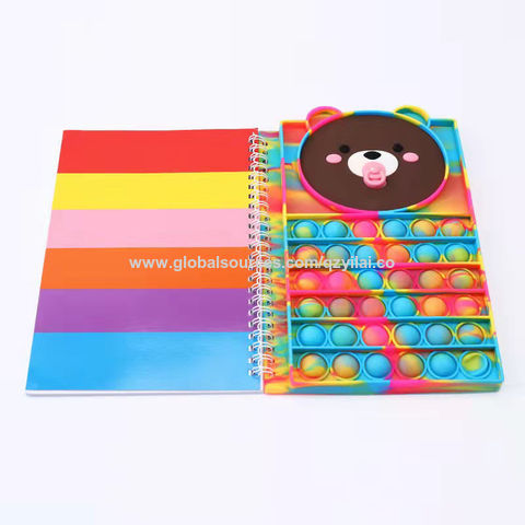 China Decompression notebook Silicone bubble cover Spiral notebook ...