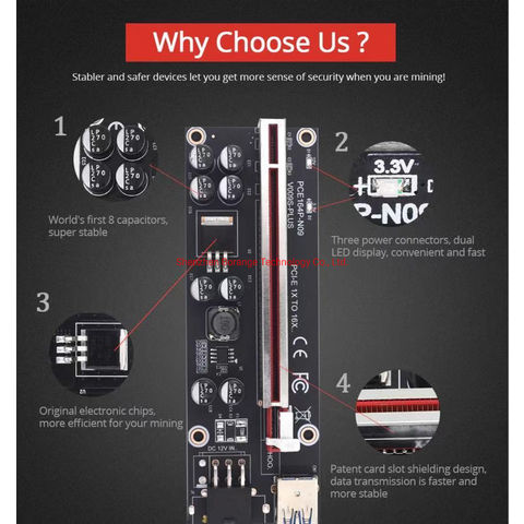 China 60CM VER 009S 010S PCI-E 1X to 16X Riser 009 Card Extender PCI ...