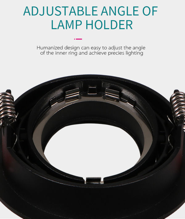 Round MR16 lamp recessed anti glare led spot light housing aluminum ...