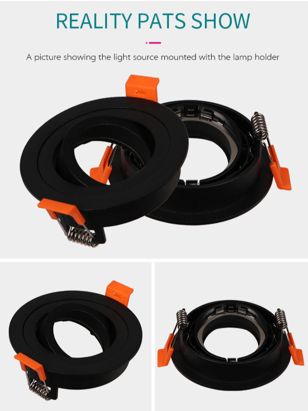 Round MR16 lamp recessed anti glare led spot light housing aluminum ...