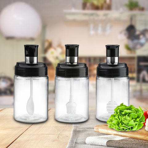 China Oil Can Kitchenware Glass Oil Can Automatic Opening Seasoning ...