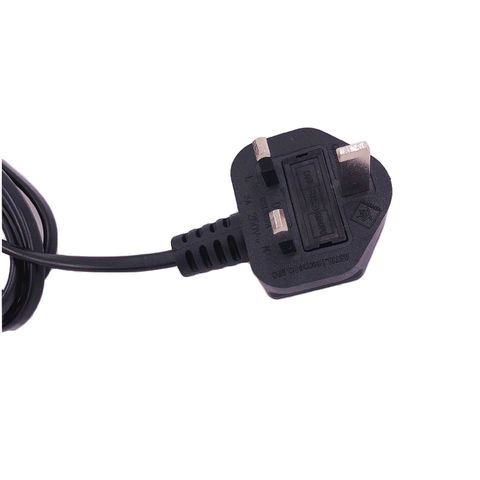 China BS 13A Fused power lead UK plug to right angled IEC C7 on Global ...