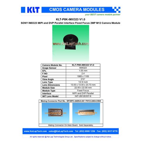 Hong Kong SAR KLT-P8K-IMX323 V1.0 IMX323 MIPI and DVP Parallel ...