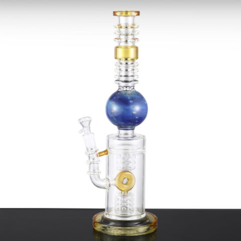 China 2021 New design Smoking water glass bong 16″ Swiss Donut Orb Perc ...