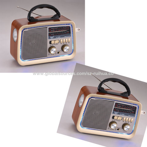 China Classic design portable vintage retro wooden FM radio on Global ...