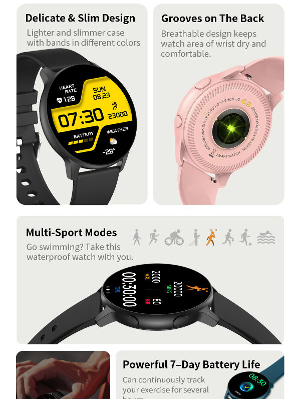 China Best android ios smart watch full touch round smart watch with ...