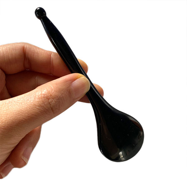China Chinese Traditional Bian Stone Gua Sha Spoon Black Gua Sha ...