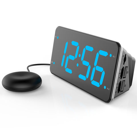 China Large LED Digital Alarm Clock with Bed Shake for Bedroom with ...