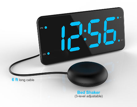 China Large LED Digital Alarm Clock with Bed Shake for Bedroom with ...