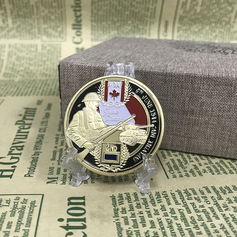 China 1944 Juno Beach D-day Gold Clad Challenge Art Coin on Global ...