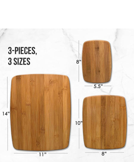 100% Natural Bamboo Cutting Boards 3pcs Sets, Bamboo Cutting Boards set ...