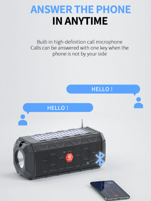 China Power bank Solar Bluetooth speaker with flashlight, TF Card ...