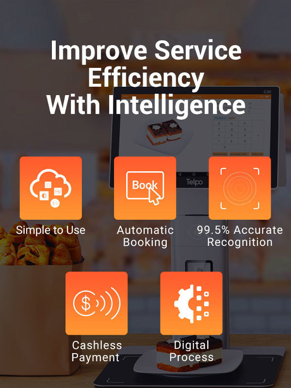 C20 food recognition AI register pos machine android with QR code ...