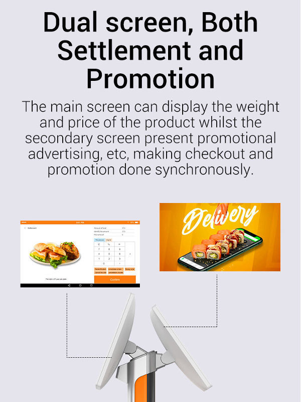 C20 food recognition AI register pos machine android with QR code ...