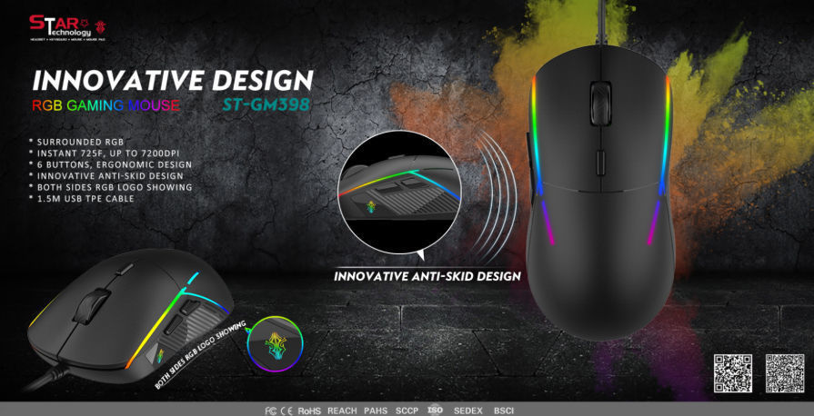 7D 2.4Ghz Wireless Gaming Mouse, holes design mouse, RGB gaming mouse ...