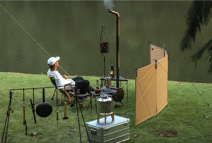 Windshield shelter Picnic wind screen barbecue gather heat picnic 4 ...