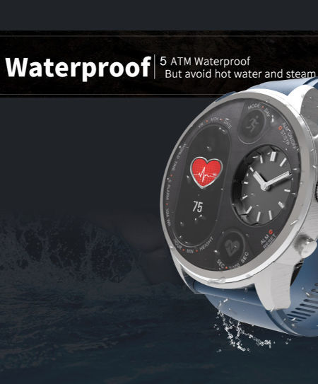 T3Pro Dual Time Zone Smart Watch,Heart Rate Monitor IP68 Waterproof ...