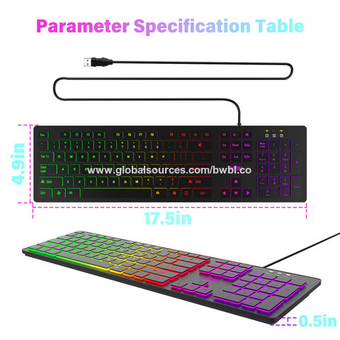 China Slim Keyboard,104Keys +12 FN keys Ultra-thin RGB Lighting Keycaps ...