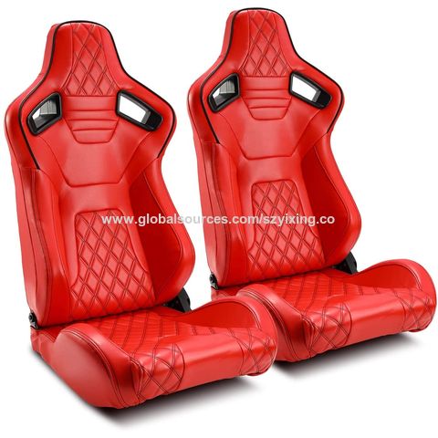 China Universal Pair of Red PVC Leather Red Stitch With Double Slider ...