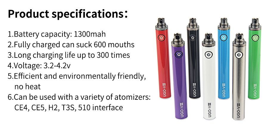 China China New design UGO V3 Disposable Vape Pen Battery 1300mAh 3.2-4 ...