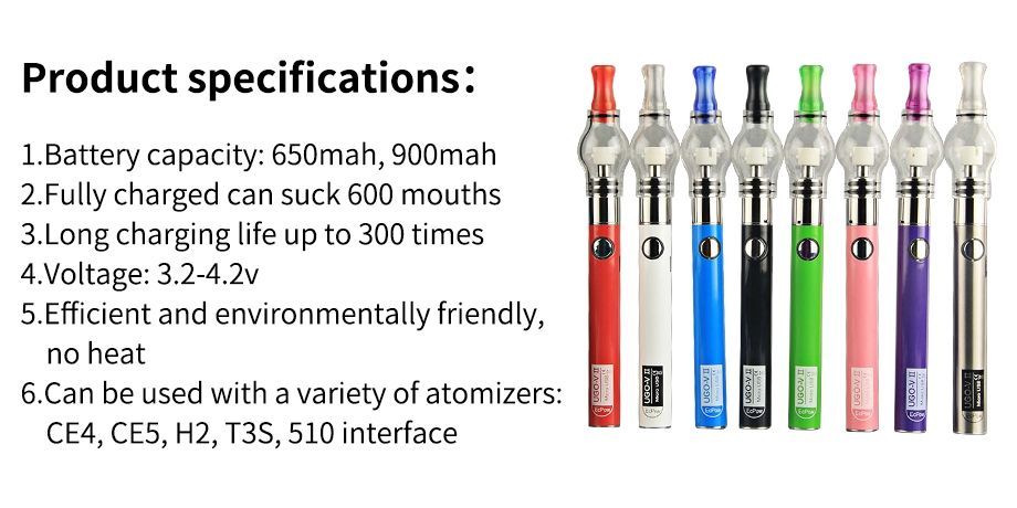 China Colourful UGO V2 battery micro usb Passthrough vaporizer e ...
