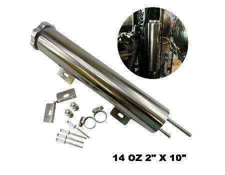 China 2x13" Polished Stainless Steel 18oz Radiator Overflow Tank ...