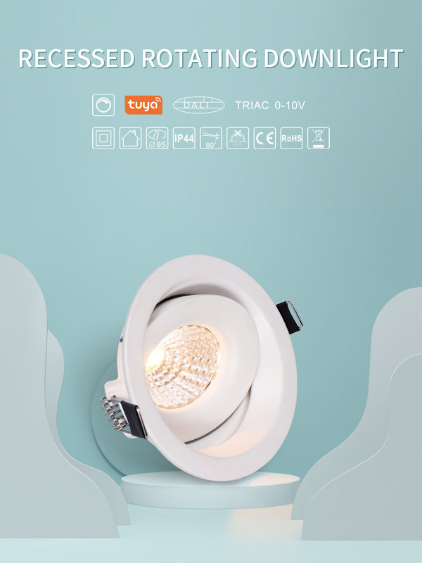 China Eyeball ultra slim gimbal adjustable cob led downlights IP44 9.5 ...