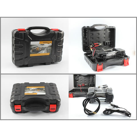 China 2 Cylinders 12v Mini Air Compressor With Tool Box Car Tire ...