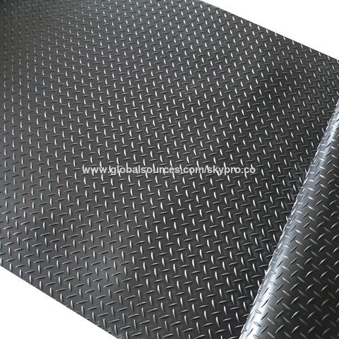 China Hot Sale Anti Slip 3MM Flat Black Color Diamond Tread Rubber ...