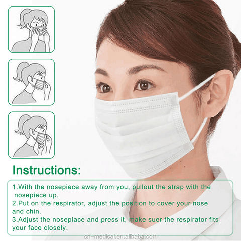 China Biodegradable PLA White color adult face mask protect 3 layer ...