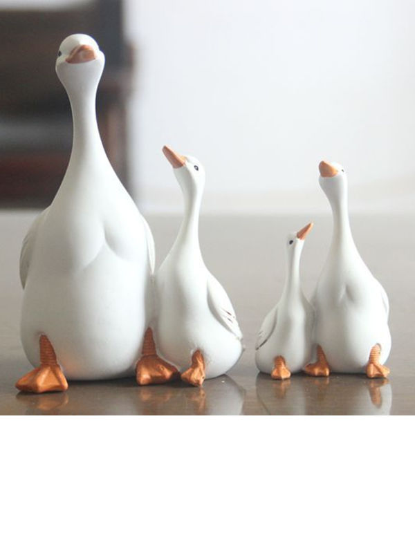 China Garden Ornaments Animals, Hand-cast Resin White Goose Yard Signs ...