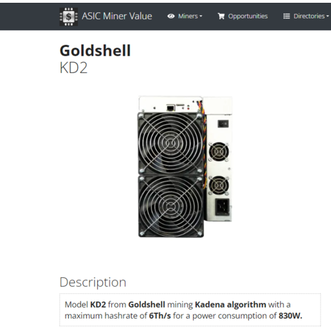 China KD5 Kadena miner goldshell kd5 18Th/s kadena asic miner on Global ...