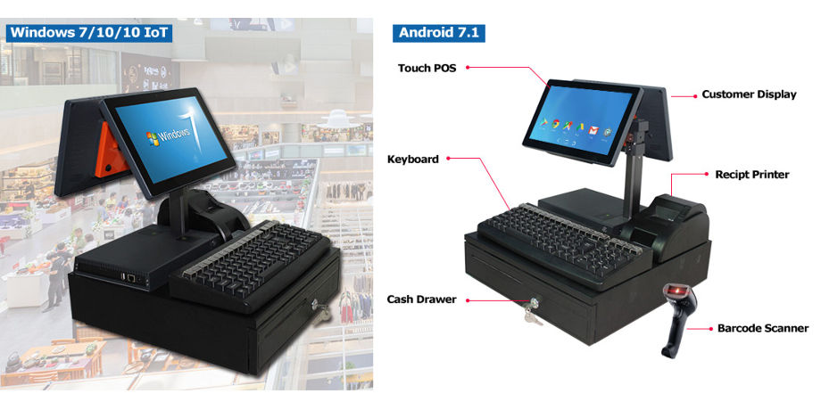 China LIFPOS All in one touch display pos terminal small business pos ...