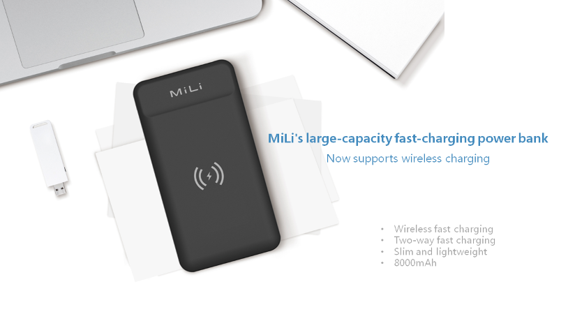 MiLi Large-Capacity 10000 mAh 18W type-c Wireless quick Charging power ...