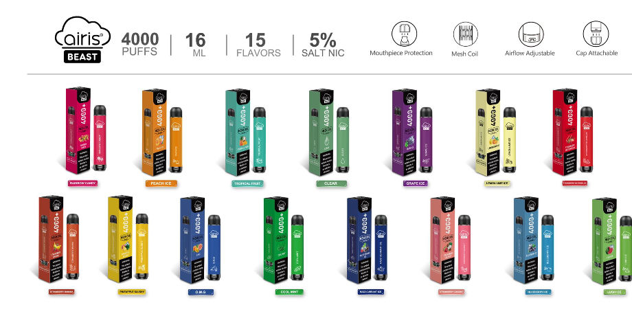Big Puffs Airis Beast Disposable Vape Pen Electronic Cigarette 4000 Puffs Bar Device Vape OEM ...