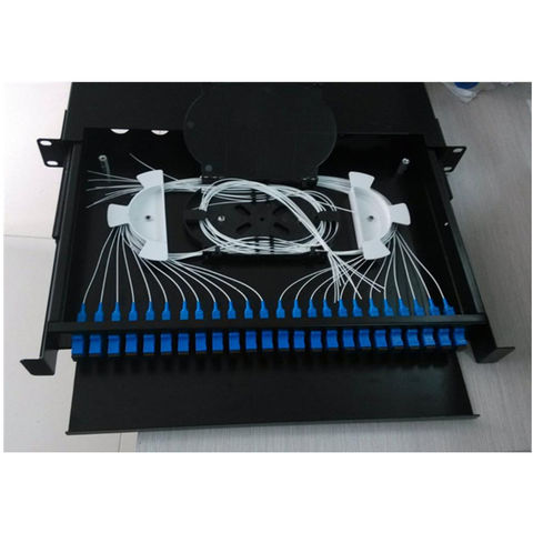 China 1U 19" Fiber 24 Cores Patch Panel with Splicing Tray on Global ...