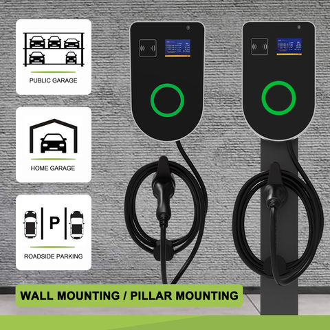 China Auto Wall box Piles wallbox mounted LCD Display LED indicatorEVSE ...