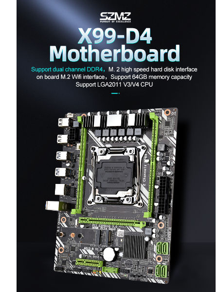 China X99-D4 JingSha x99 lga 2011 chipset Motherboards with DDR3 16GB ...