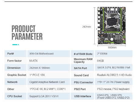 China X99-D4 JingSha x99 lga 2011 chipset Motherboards with DDR3 16GB ...