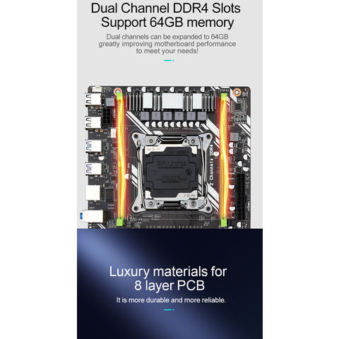 China X99-D4 JingSha x99 lga 2011 chipset Motherboards with DDR3 16GB ...