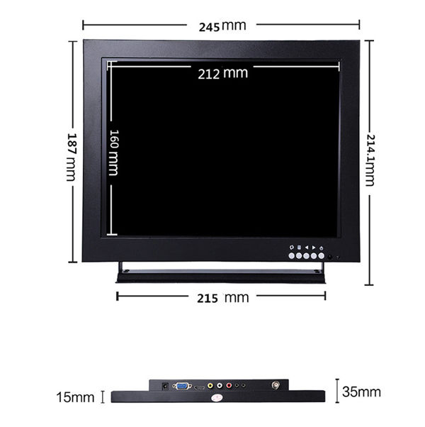China Metal Shell 12.1 Inch Led Monitor Wall Mount Cctv Test Lcd ...