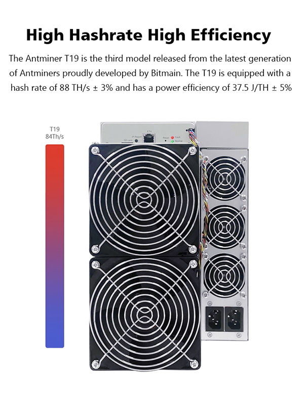 Antminer T19 88t Wholesale Price Bitmain Asic Crypto Bitcoin Miner, Bitmain T19 Antminer T19 ...