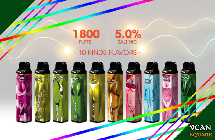 China Authentic Vcan Square 1800 Puffs 5% Nic OEM Disposable E ...