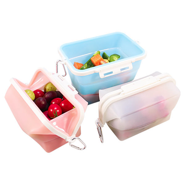 China Silicone food container lunch box Food Packaging box Collapsible ...