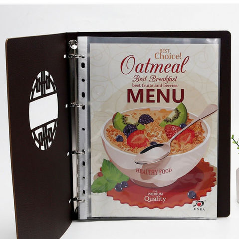 China Custom High Quality PU Leather Loose-Leaf Folder Menu Book Cover ...