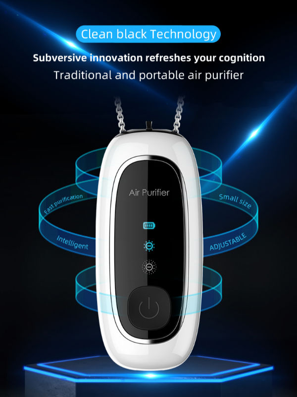 Personal Wearable Air Purifier Necklace Disinfection Negative Ion ...