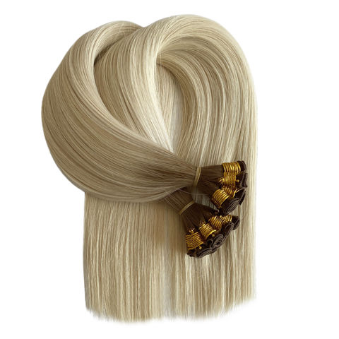China Double Wefted Slavic Hair Ombre Double Drawn Hand Tied Weft ...