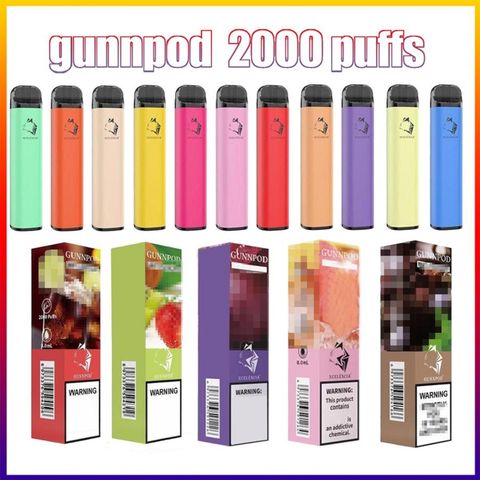 China 2000 puffs disposable e-cigarette Gunnpod vape pen pod device on ...