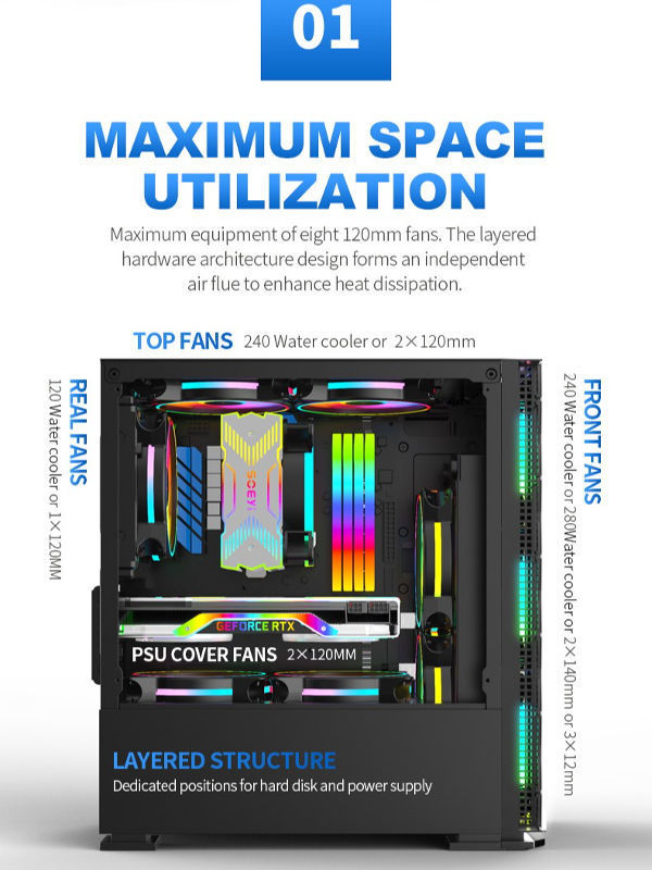 China Gaming Hardware Gabinete Casing Mid Tower Rgb Pc Gamer Oem ...